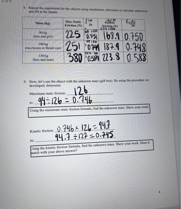 Solved 8. Repeat the experiment for the objects using | Chegg.com