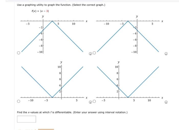 Solved Use a graphing utility to graph the function. (Select | Chegg.com