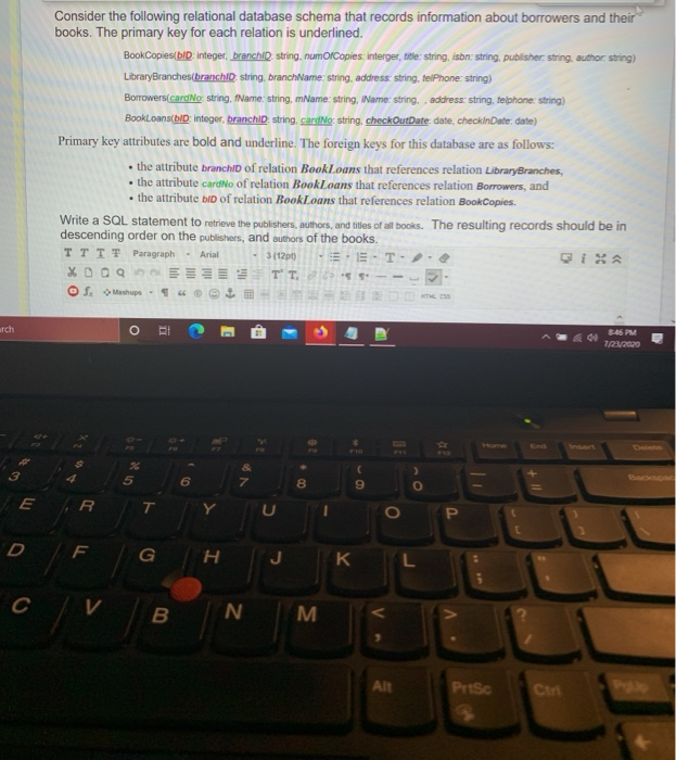 Solved Consider the following relational database schema | Chegg.com