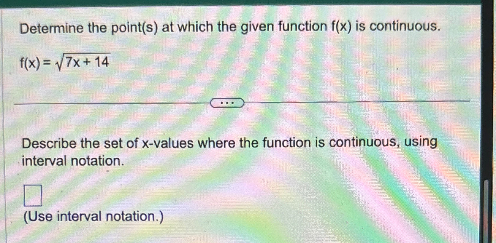 Solved Determine the point(s) ﻿at which the given function | Chegg.com