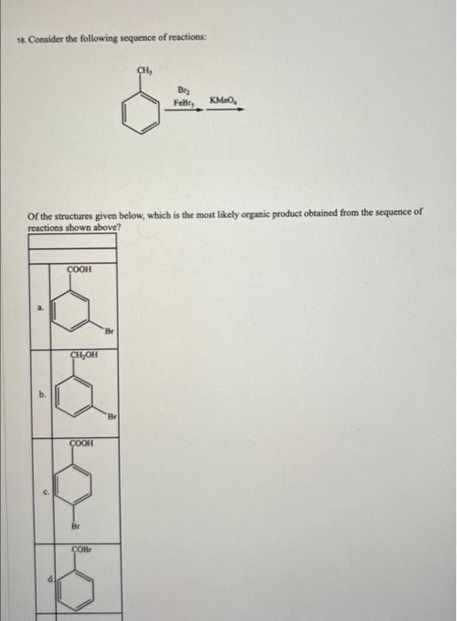 Solved 15. Consider the following sequence of reactions: Of | Chegg.com