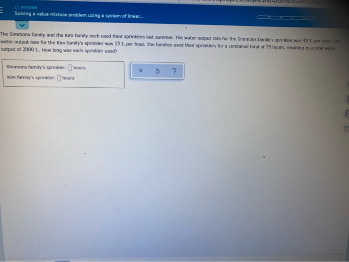 Solved O Systems E Solving A Value Mixture Problem Using A
