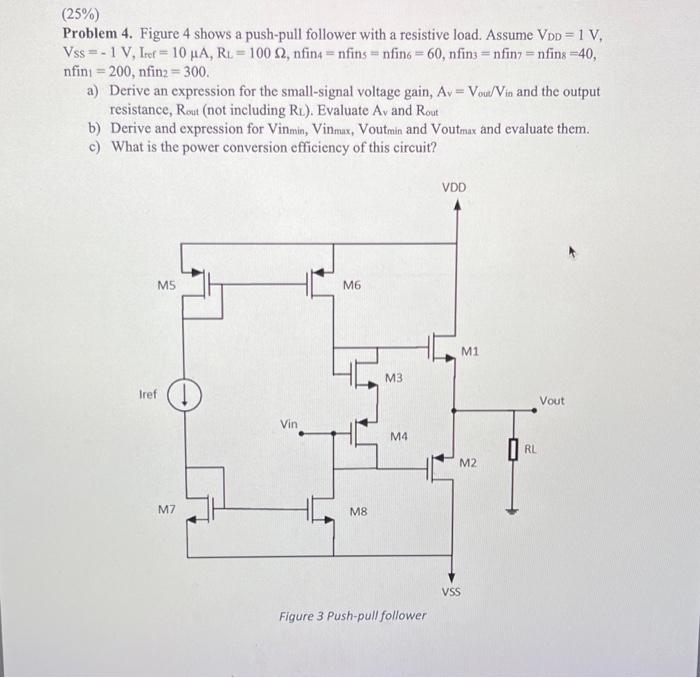 a (25%) Problem 4. Figure 4 shows a push-pull | Chegg.com