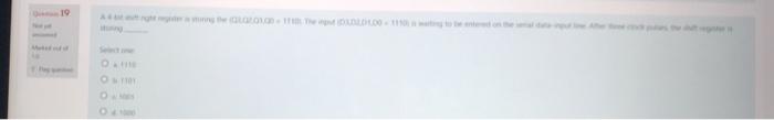 Solved Questo 23 The senal input of bits 10110101 applied to | Chegg.com