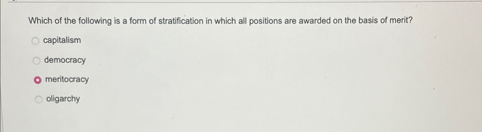 Solved Which of the following is a form of stratification in | Chegg.com
