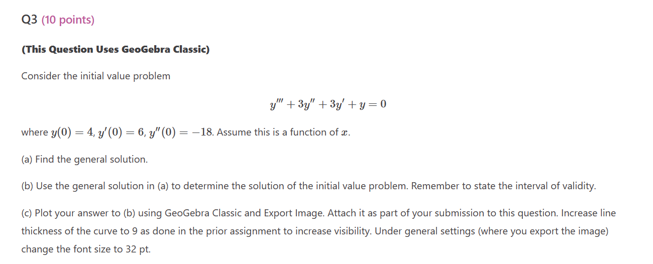 Solved Solve the initial value problem y'''+3y''+3y'+y=0 | Chegg.com