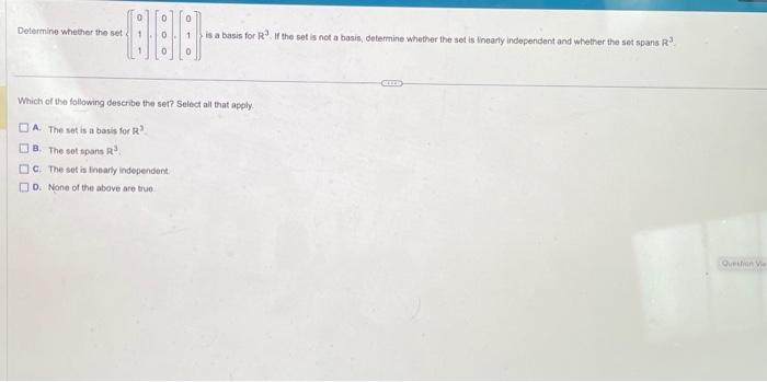 Solved Determine whether the set | Chegg.com