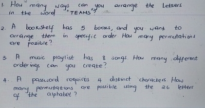 Solved How many ways can you arrange the Lettersin the word | Chegg.com