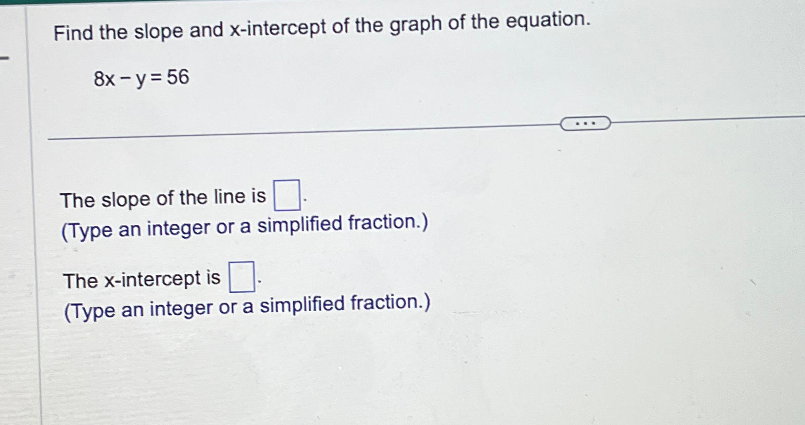 Solved Find the slope and x-intercept of the graph of the | Chegg.com