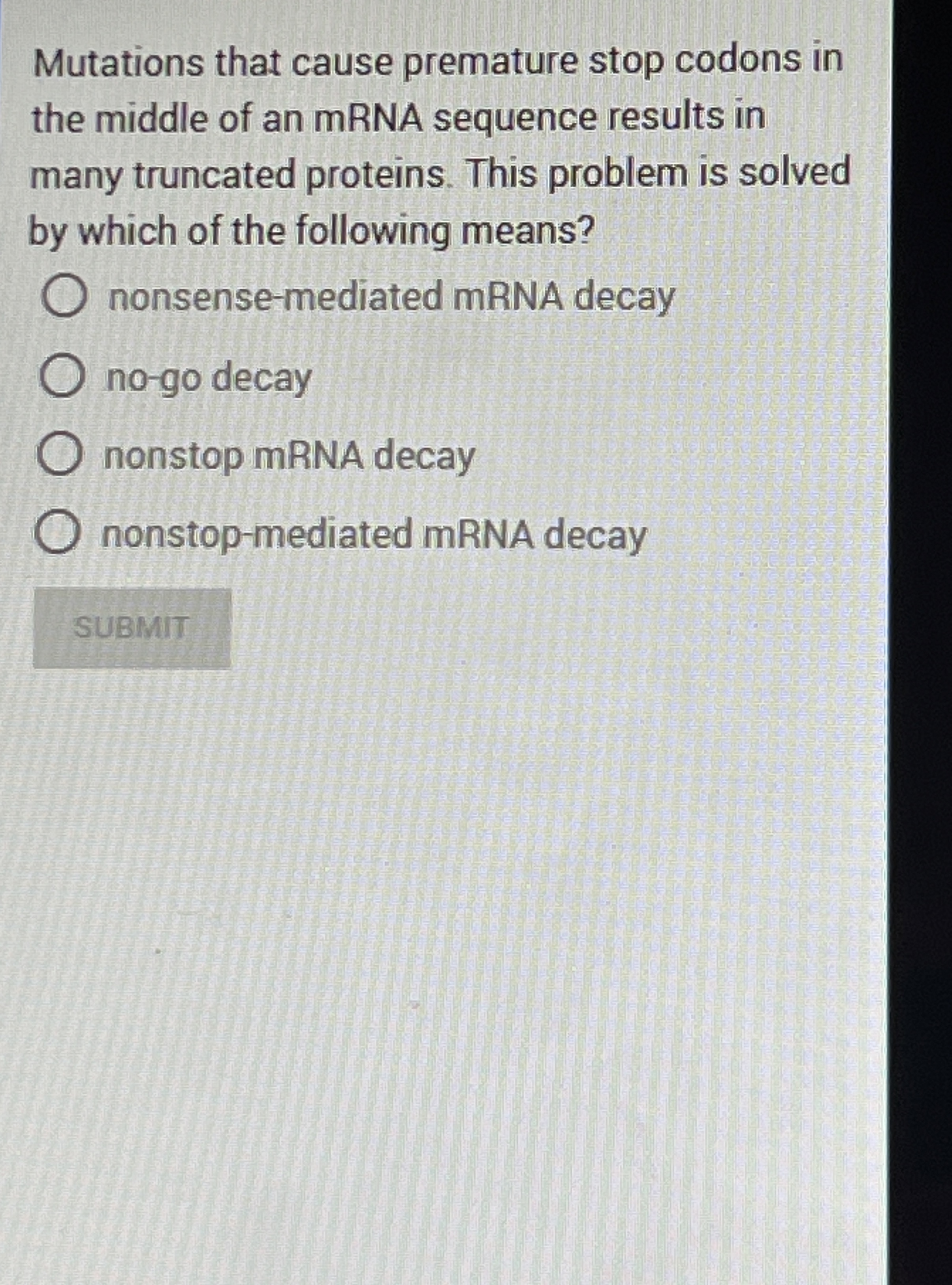 Mutations that cause premature stop codons in the | Chegg.com