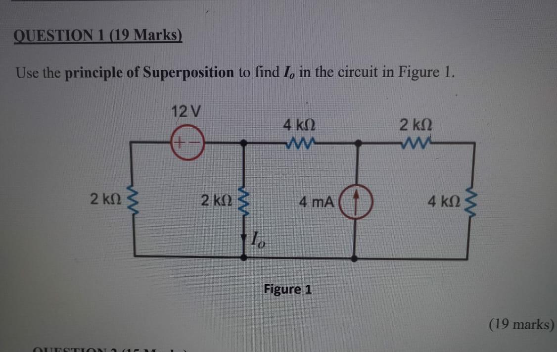 Solved Use the principle of Superposition to find Io in the | Chegg.com
