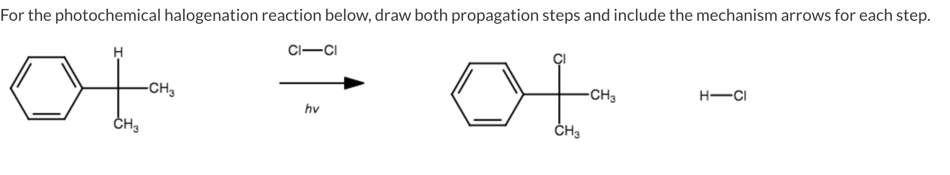 Solved For the photochemical halogenation reaction below, | Chegg.com