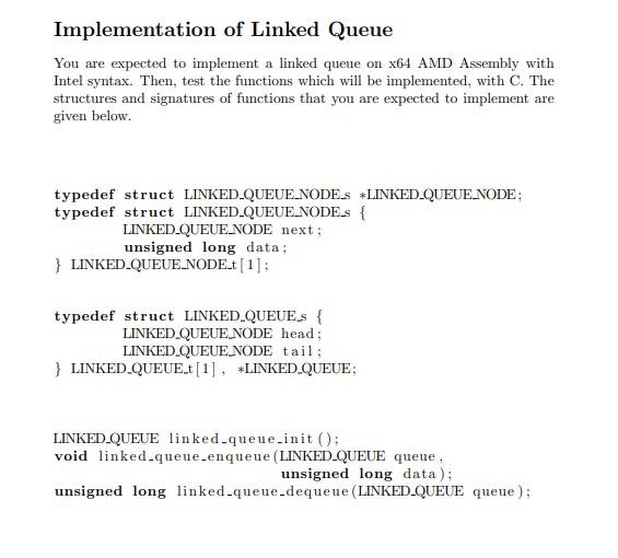 Solved Implementation of Linked Queue You are expected to | Chegg.com