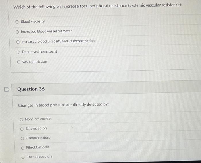 Solved Which of the following will increase total peripheral | Chegg.com