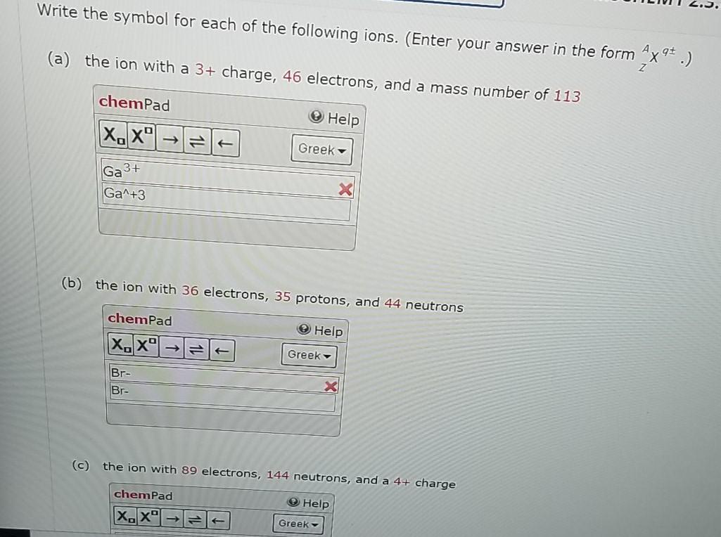 Solved Write the symbol for each of the following ions. | Chegg.com