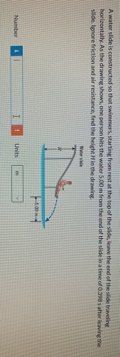 Solved A water slide is constructed so that swimmers, | Chegg.com