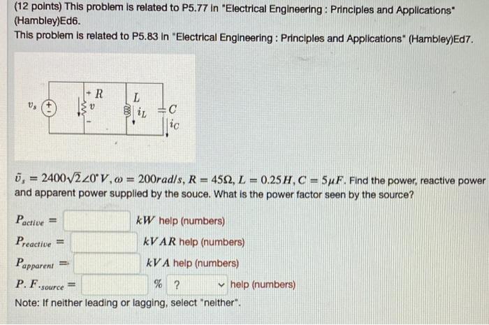 Solved (12 points) This problem is related to P5.77 in | Chegg.com