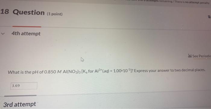 Solved 18 Question (1 point) 4th attempt 3.69 3rd attempt | Chegg.com