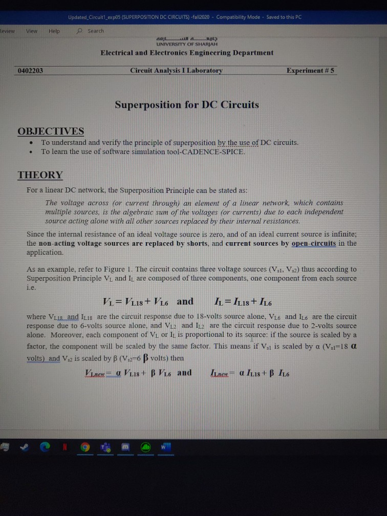 Solved Updated Circuit1_exp05 (SUPERPOSITION DC CIRCUITS) | Chegg.com