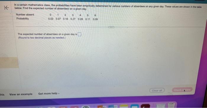 Solved n a certain mathematics class, the probabilisies have | Chegg.com