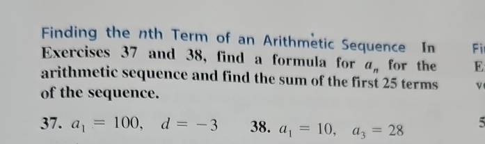 Solved Finding the nth Term of an Arithmetic Sequence In | Chegg.com