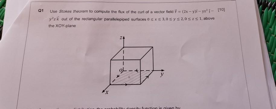 Solved Q1 Use Stokes theorem to compute the flux of the curl | Chegg.com