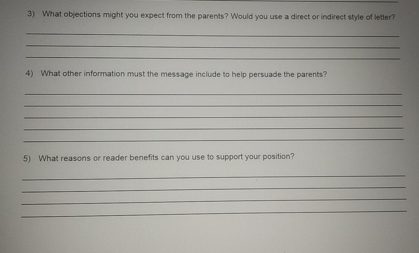 Indirect Pattern Letter Scenario 1 As part of a | Chegg.com