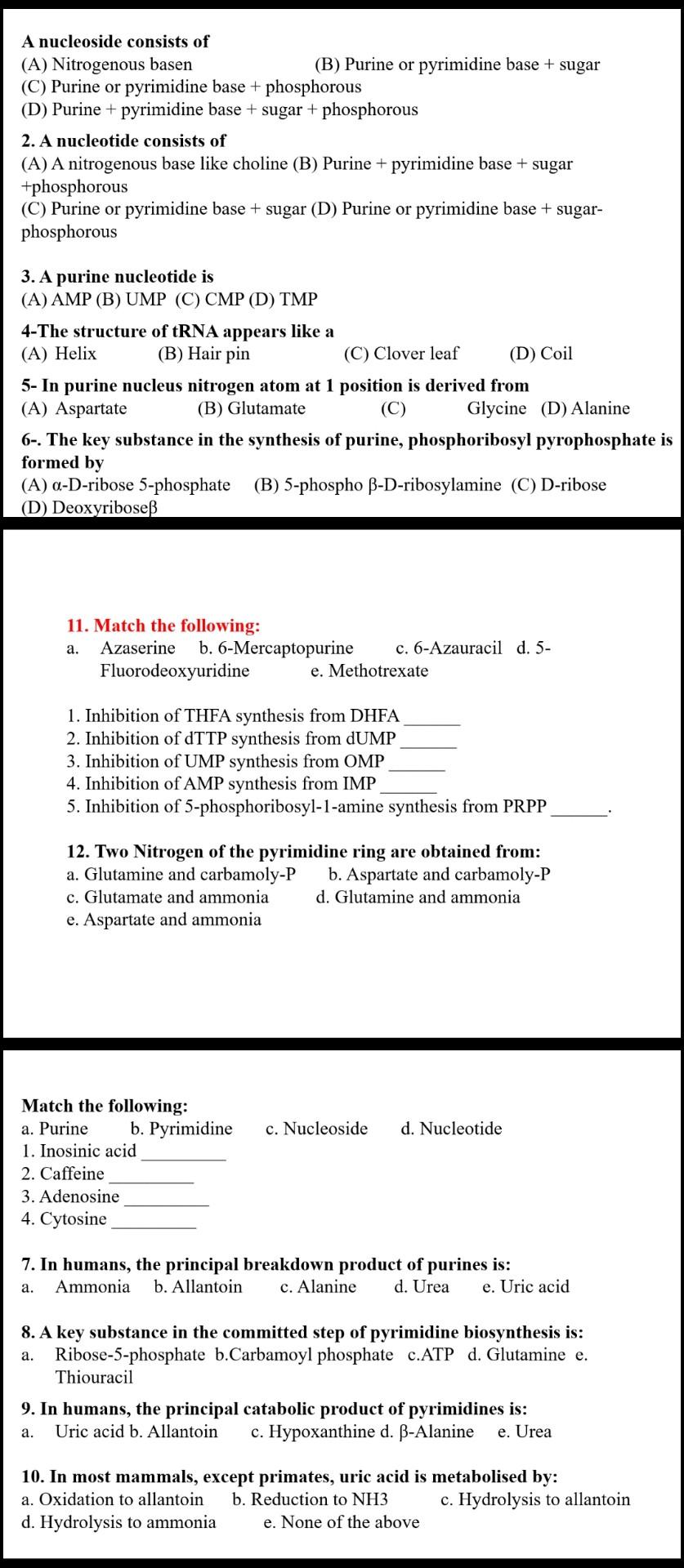 Solved MCQ: 1. The four nitrogen atoms of purines are | Chegg.com
