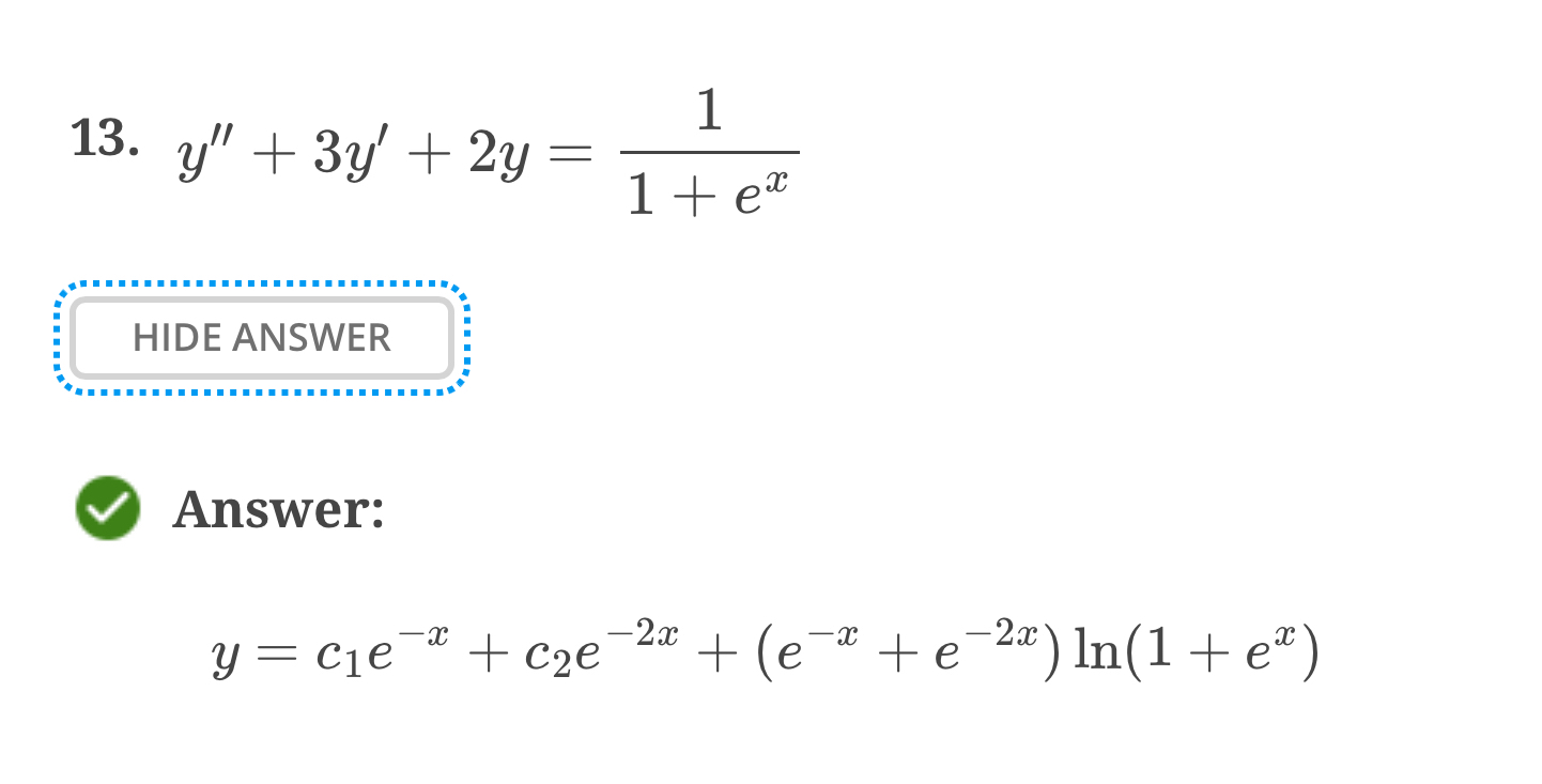 Solved Solve by variation of parameters | Chegg.com