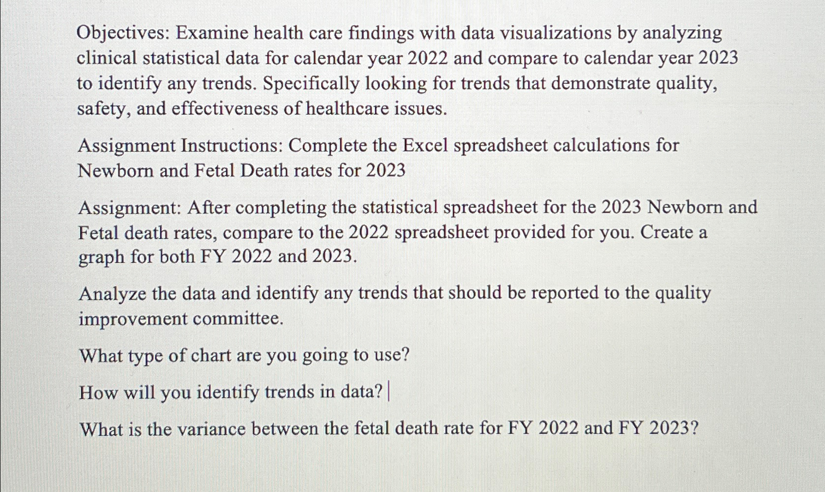 Solved Objectives: Examine health care findings with data | Chegg.com