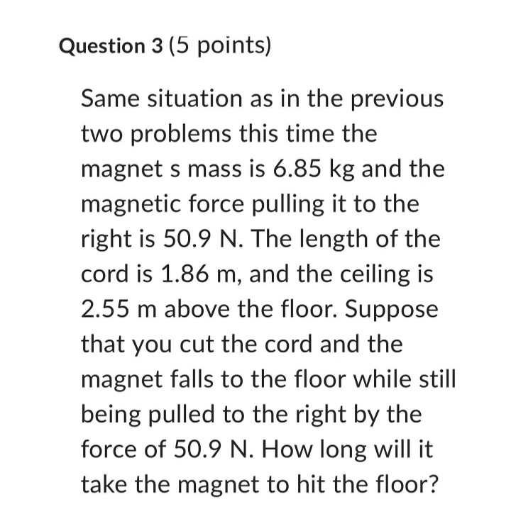 Solved Question 3 (5 ﻿points)Same situation as in the | Chegg.com