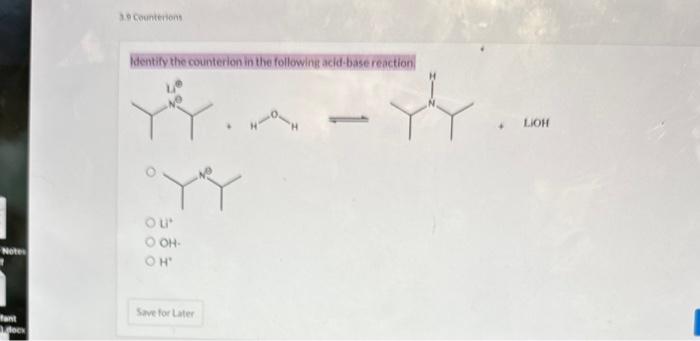 Solved ldentify the counterion in the following acidabase | Chegg.com