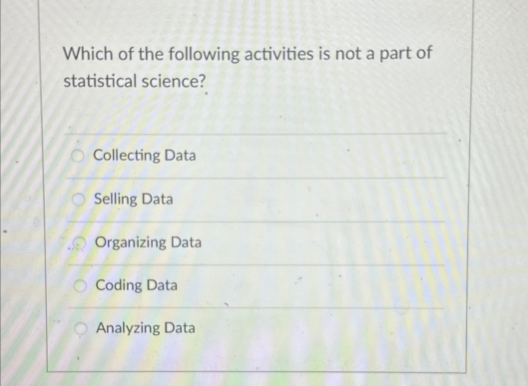 Solved Which of the following activities is not a part of | Chegg.com