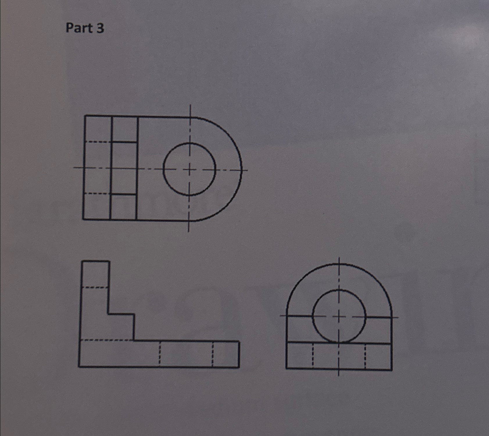 Solved Part 3 ﻿Multiview projection | Chegg.com