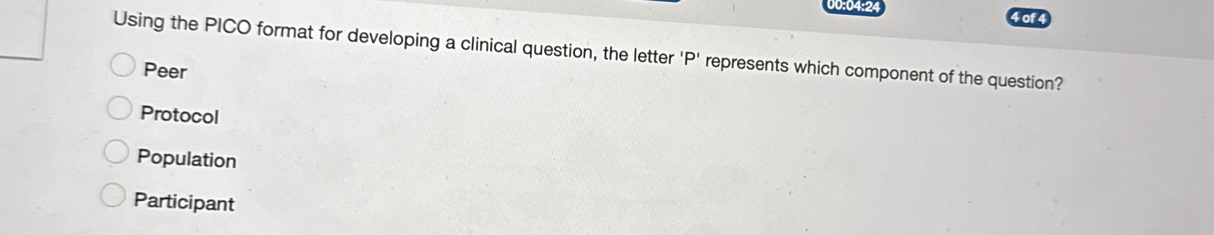 Solved Using the PICO format for developing a clinical | Chegg.com
