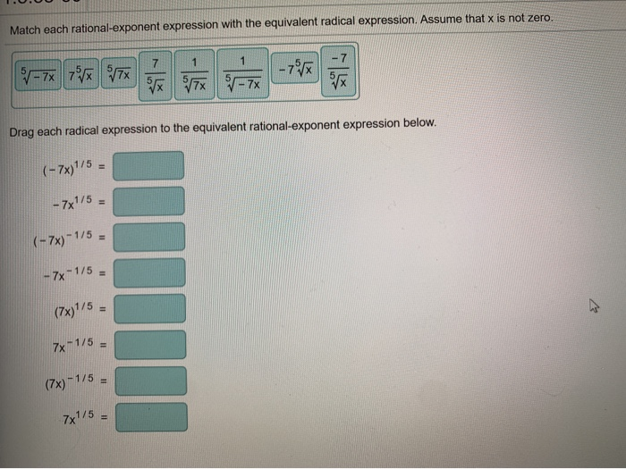 Solved Match each rational-exponent expression with the | Chegg.com