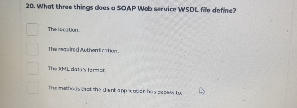 Solved in boomi What three things does a SOAP Web service | Chegg.com