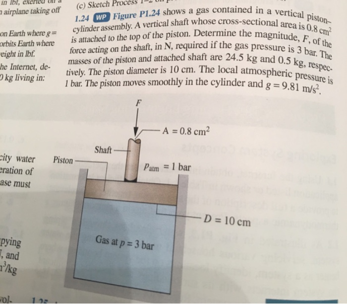 Solved 1.24 WP Figure P1.24 shows a gas contained in a | Chegg.com