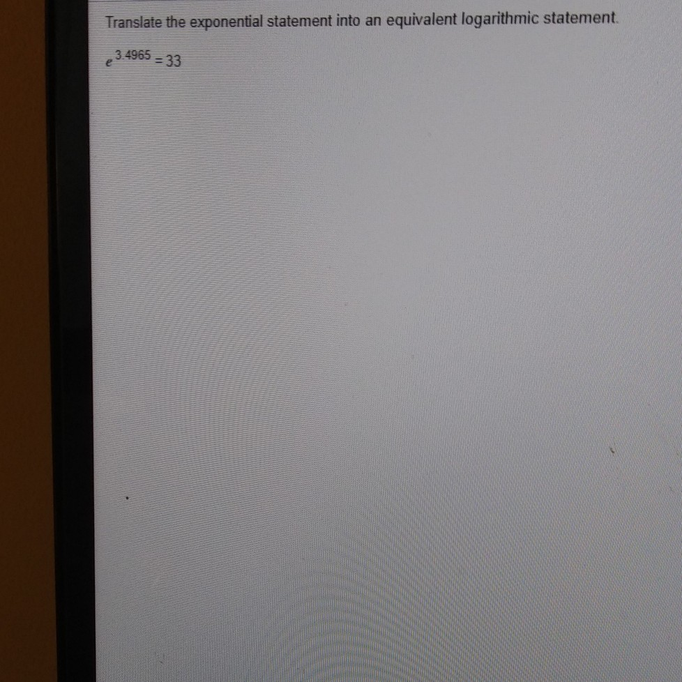 Solved Translate the exponential statement into an | Chegg.com