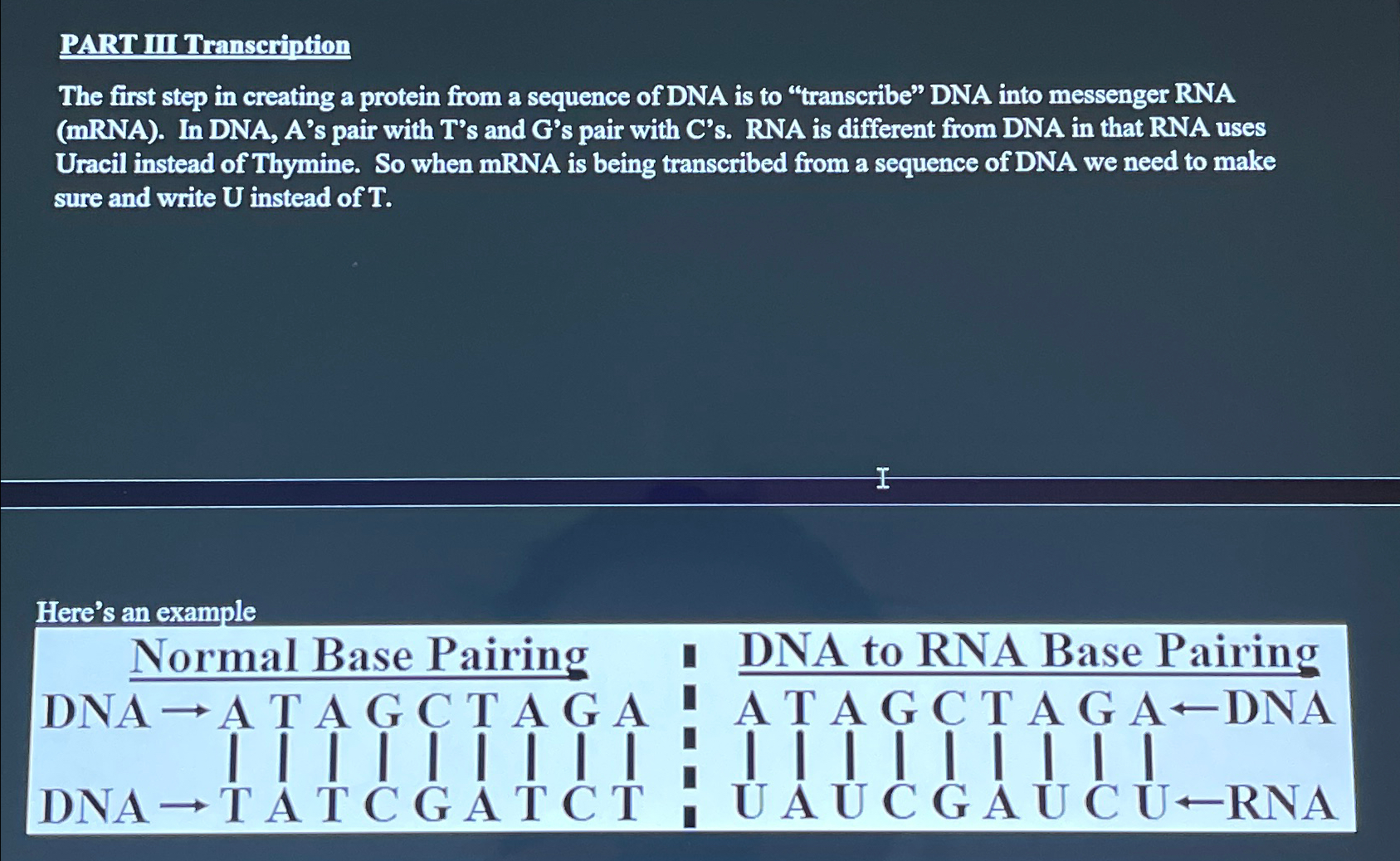 Solved PART III TranscriptionThe first step in creating a | Chegg.com