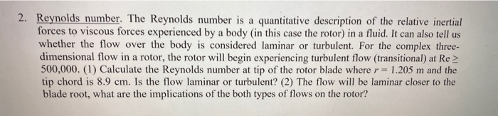 Solved Mach Number and Reynolds Number When the rotor is | Chegg.com