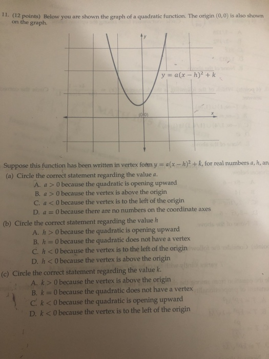 Solved 11. (12 points) Below you are shown the graph of a | Chegg.com