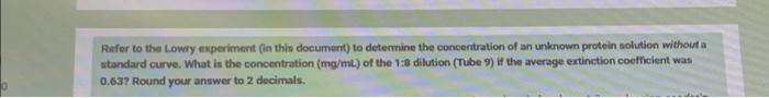 Solved Refer to the Lowry experiment (in this document) to | Chegg.com