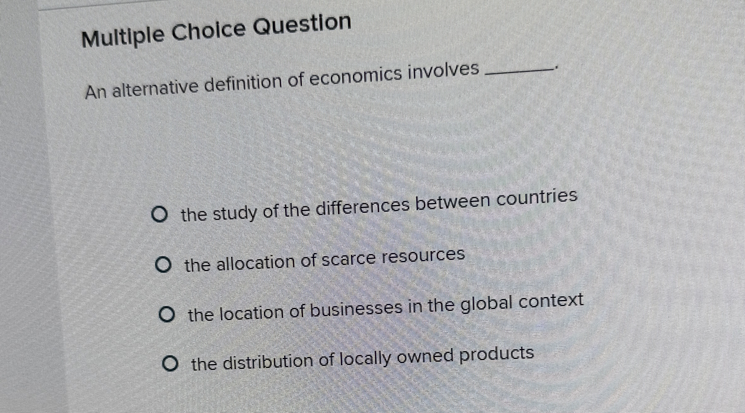 Solved Multiple Choice QuestionAn alternative definition of | Chegg.com