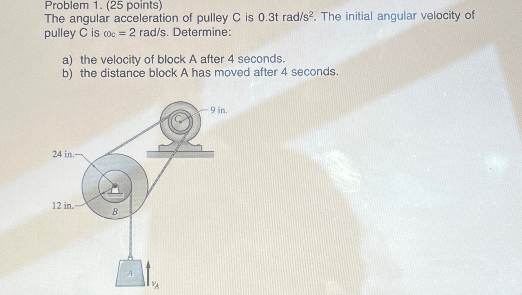 Solved Problem 1. (25 ﻿points)The angular acceleration of | Chegg.com