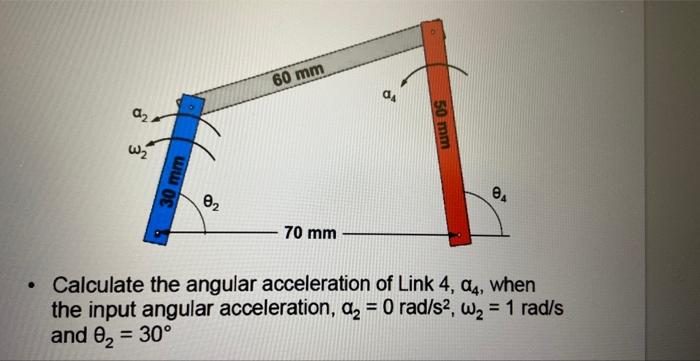Solved - Calculate the angular acceleration of Link 4,α4, | Chegg.com