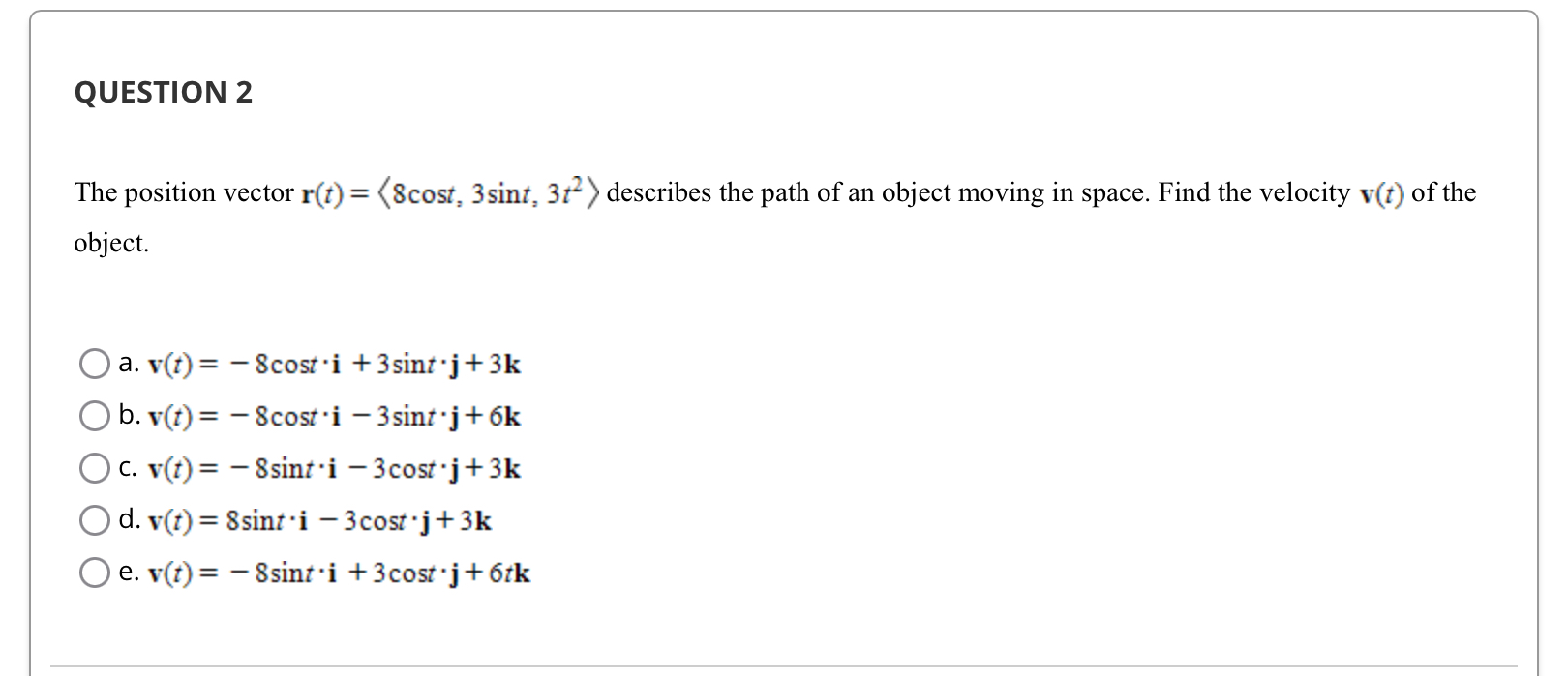 Solved QUESTION 2The position vector | Chegg.com