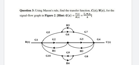 Solved Question 3: Using Mason's rule, find the transfer | Chegg.com