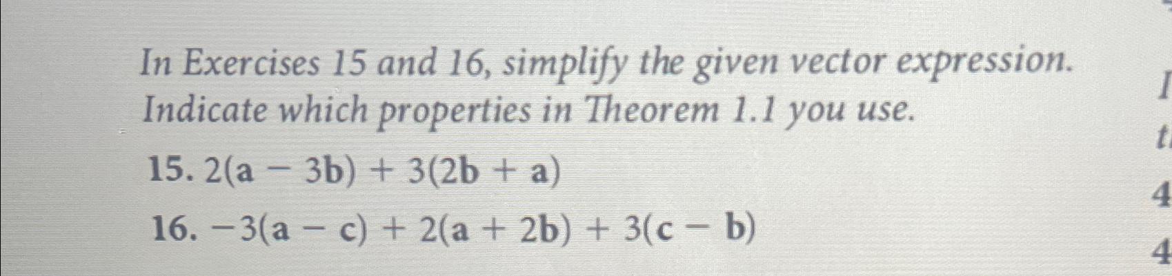 Solved In Exercises 15 ﻿and 16, ﻿simplify the given vector | Chegg.com