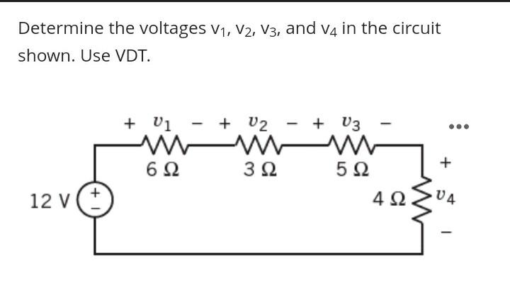 Solved Determine the voltages V1, V2, V3, and V4 in the | Chegg.com